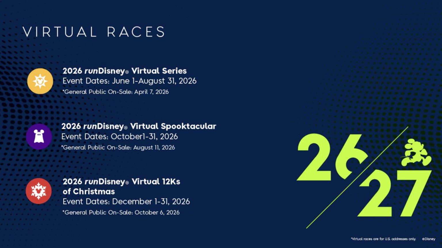runDisney 2026 e 2027: datas confirmadas